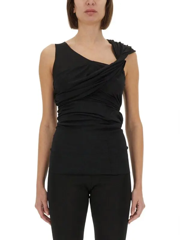 Rick Owens Twisted Asymmetric Top - Black