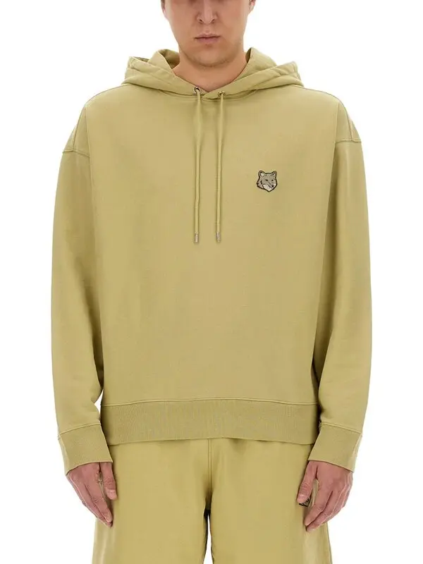 Maison Kitsuné Oversized Cotton Hoodie - Beige