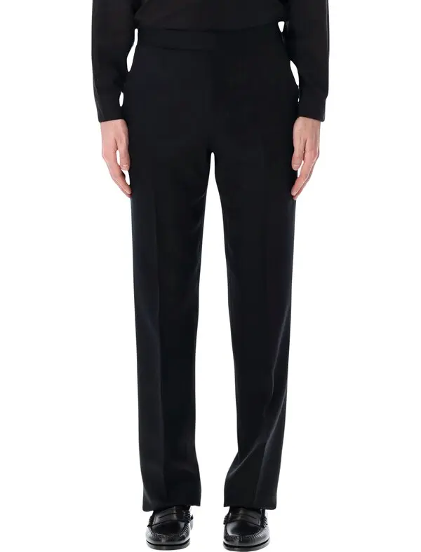 LARDINI Mid-rise Cotton Slim Pants - Black