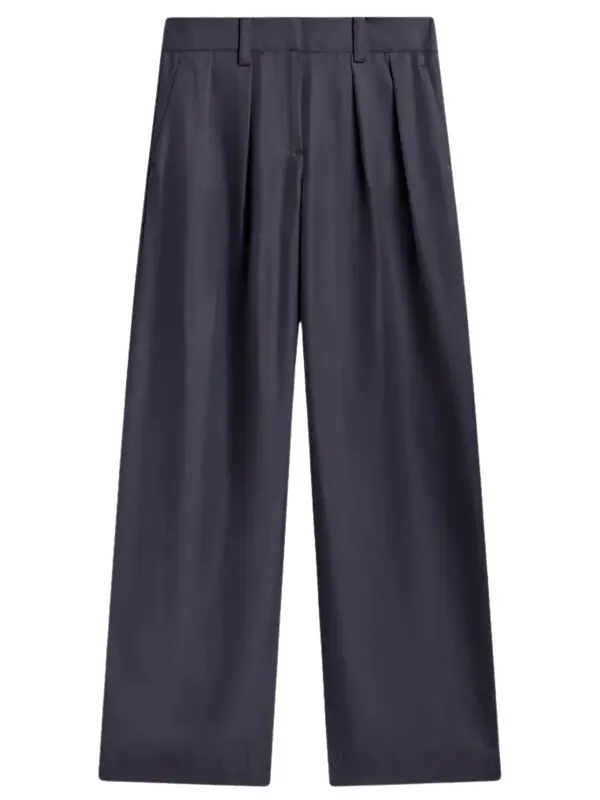THE FRANKIE SHOP Relaxed Fit Bermuda Shorts With Belt Loops - Navy