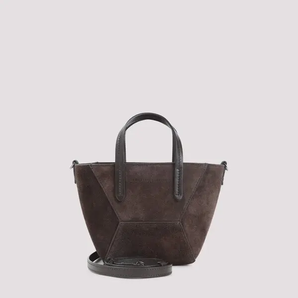 Brunello Cucinelli Bead-embellished Suede Shoulder Bag - Brown