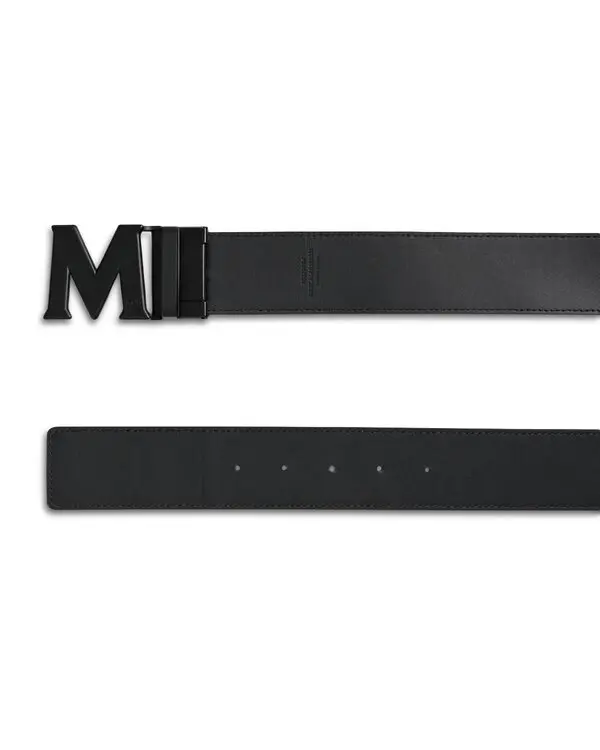Mcm Claus Emblem Reversible Leather Belt