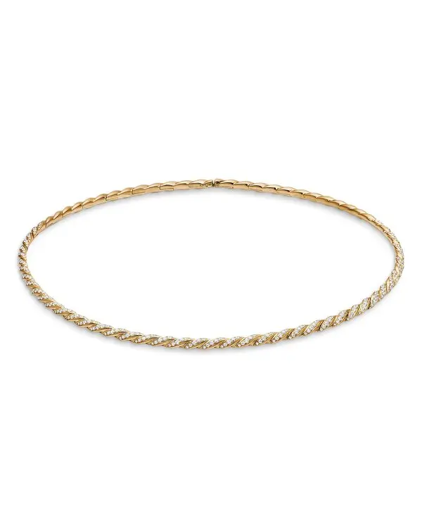 David Yurman Sculpted Cable Flex Necklace - Gold