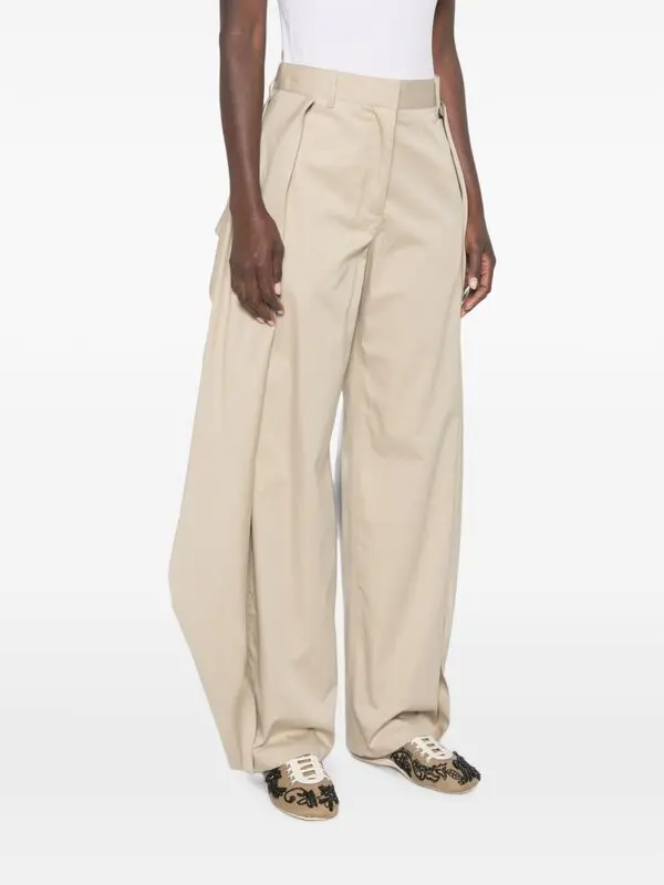 Loewe Cotton And Silk Wide-leg Trousers