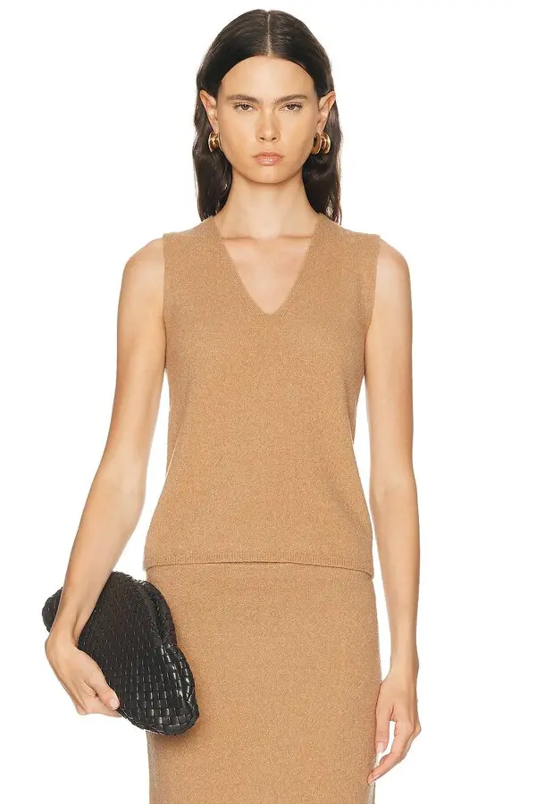 Gabriela Hearst Scion Vest In Brown - Camel