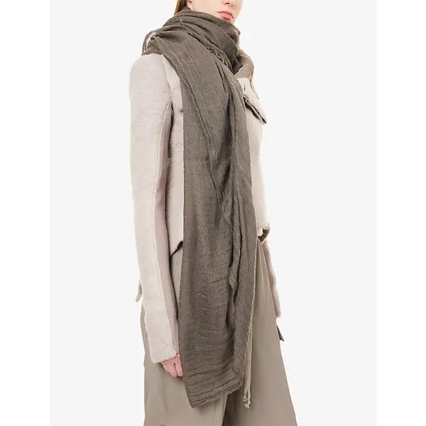 Rick Owens Giglio Wool And Cashmere Scarf - Dust