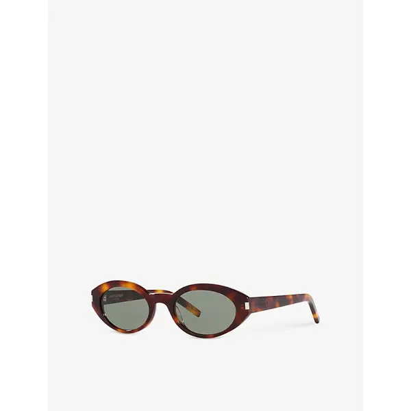 Saint Laurent Sl 567 Oval-frame Tortoiseshell Acetate Sunglasses