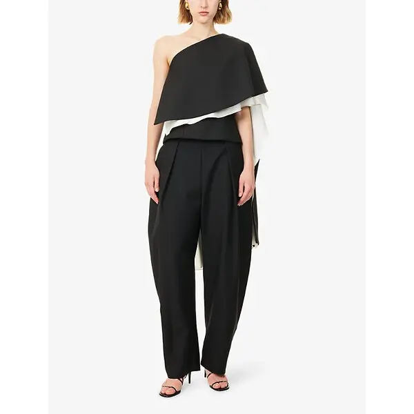 ROHE FRAMES Off-shoulder Draped Wool And Silk Top