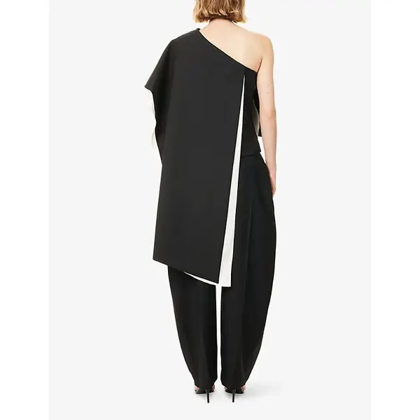 ROHE FRAMES Off-shoulder Draped Wool And Silk Top
