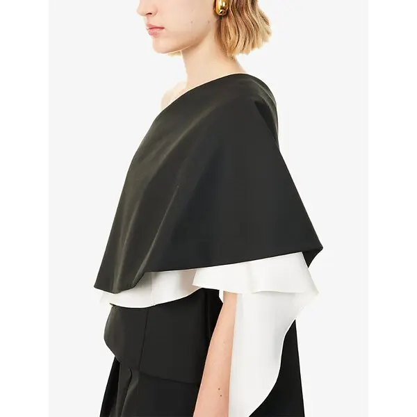 ROHE FRAMES Off-shoulder Draped Wool And Silk Top
