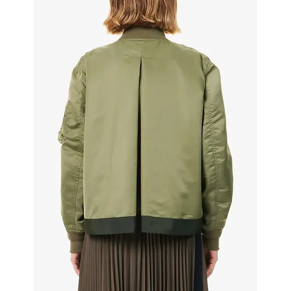 Sacai Band-collar Blouson Twill Jacket - Khaki