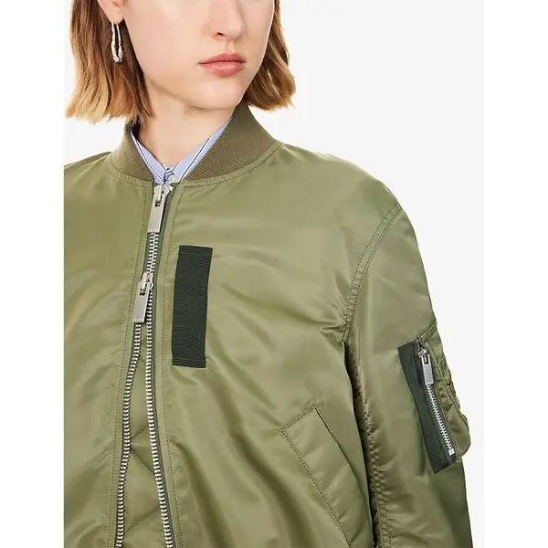 Sacai Band-collar Blouson Twill Jacket - Khaki