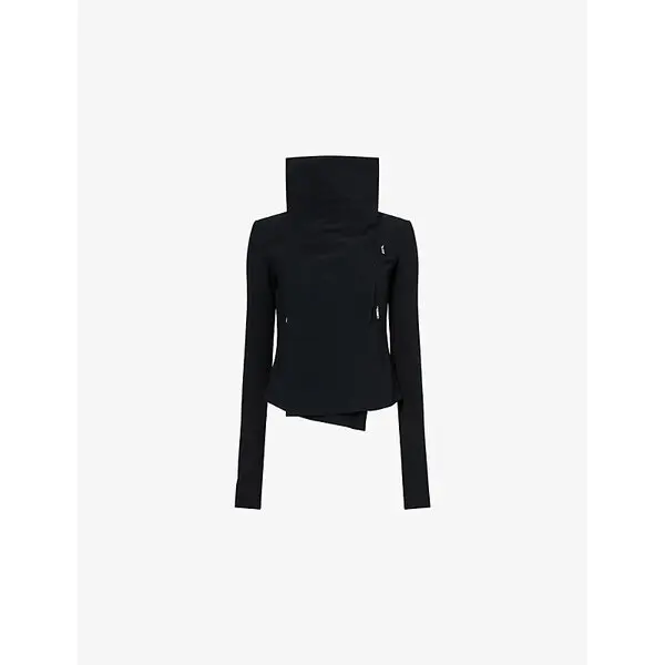 Rick Owens Asymmetrical Zip Long Sleeve Biker Jacket - Black