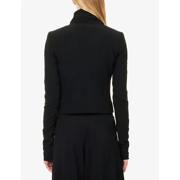 Rick Owens Asymmetrical Zip Long Sleeve Biker Jacket - Black