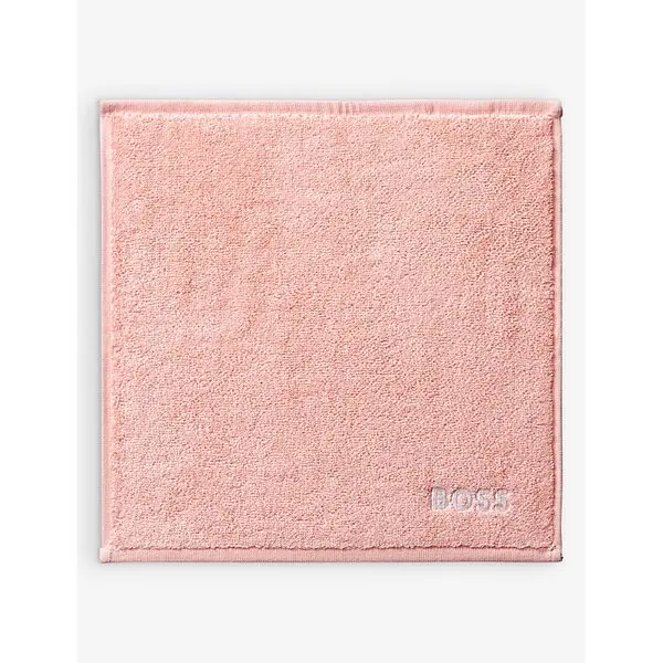 BOSS Plain Logo-embroidered Egyptian-cotton Towel