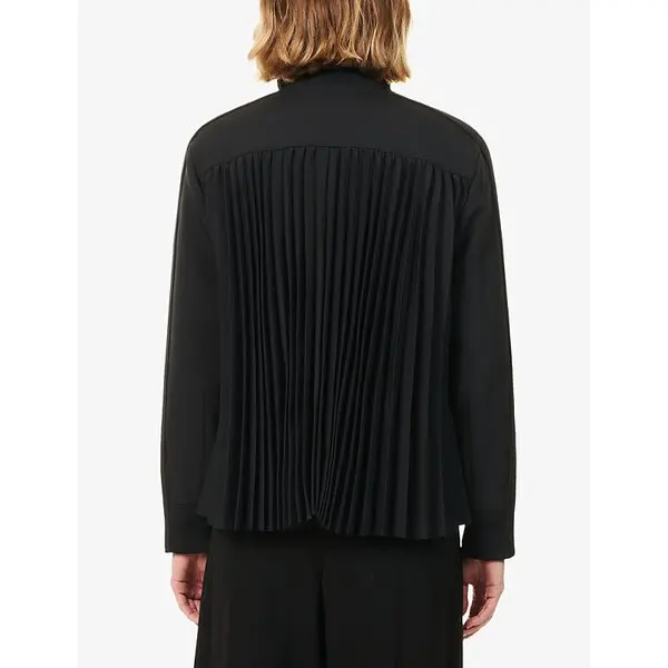 Sacai Zip-through Pleated Stretch-woven Jacket