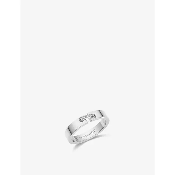 CHAUMET 18ct White-gold And Diamond Wedding Band - Silver