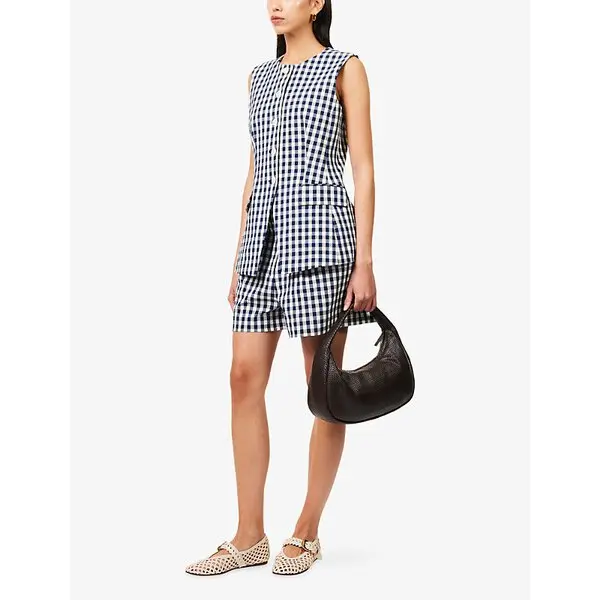 Veronica Beard Lois Gingham Print Vest