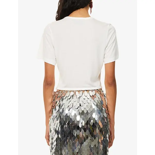 Simone Rocha Woven T-shirt With Bow Detail - Ivory