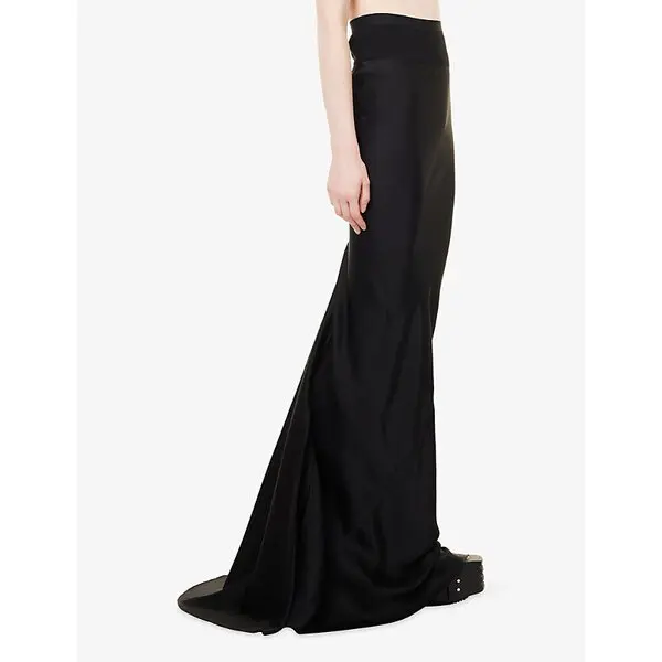 Rick Owens Coda Slim Long Satin Maxi Skirt