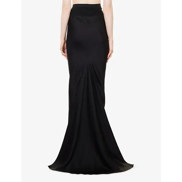Rick Owens Coda Slim Long Satin Maxi Skirt