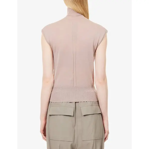 Rick Owens Sleeveless Virgin Wool Turtleneck Jumper