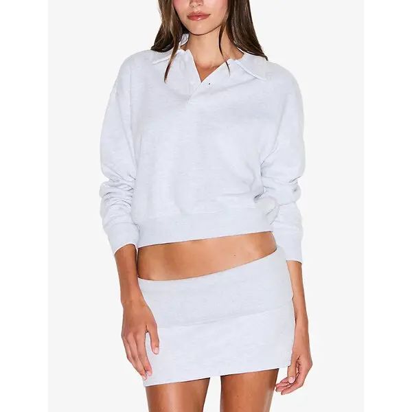 SKIMS Polo-collar Regular-fit Cotton-blend Sweatshirt