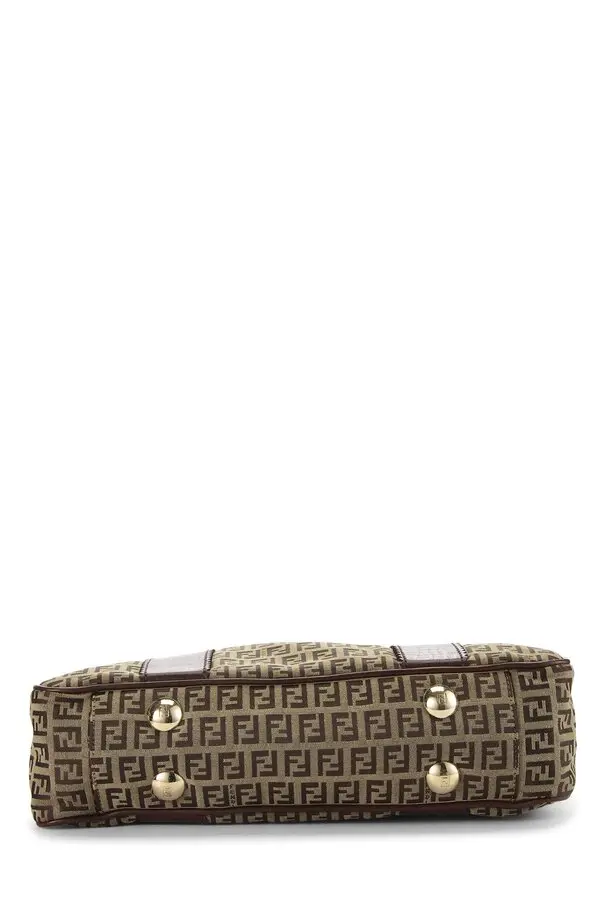 Fendi Beige Zucchino Canvas Boston