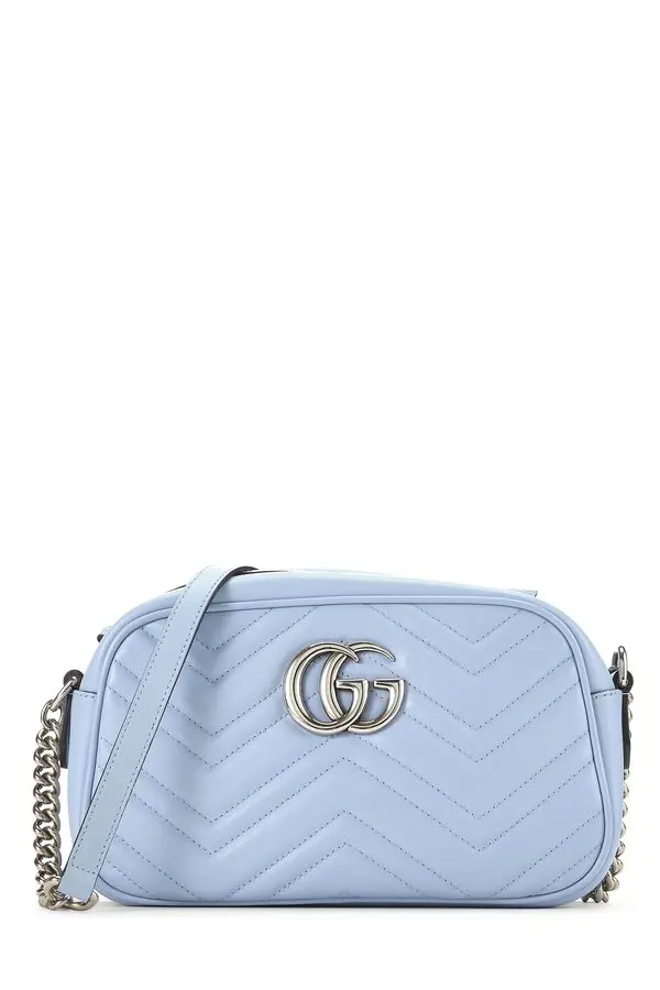 Gucci Leather Gg Marmont Crossbody Bag - Blue
