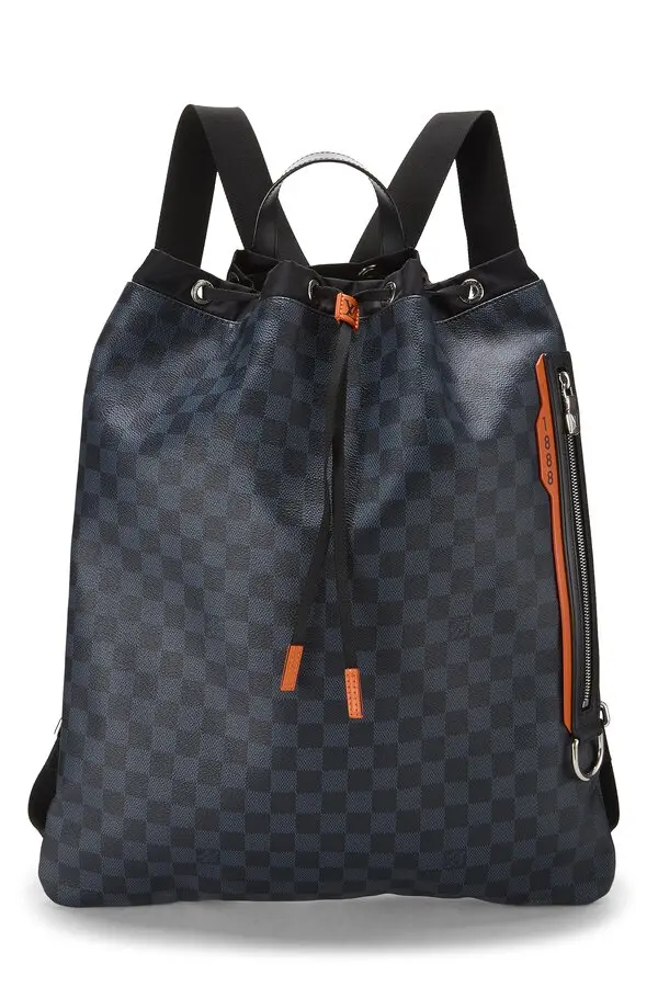 LOUIS VUITTON Damier Cobalt Race Drawstring Backpack - Blue