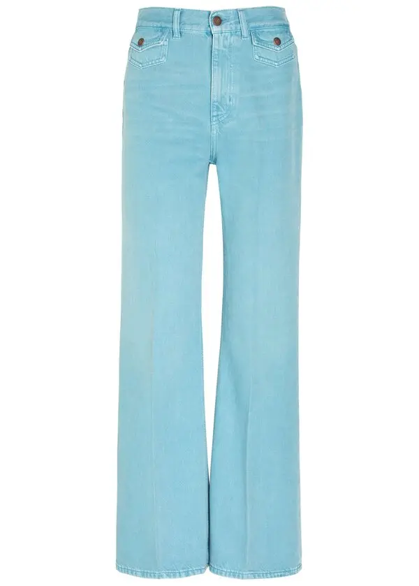 Chloé Embroidered Straight-leg Jeans