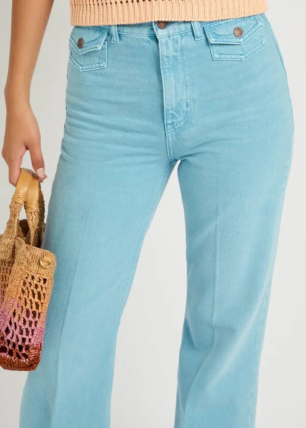 Chloé Embroidered Straight-leg Jeans