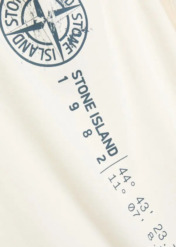 Stone Island Logo-print Cotton T-shirt - Ivory