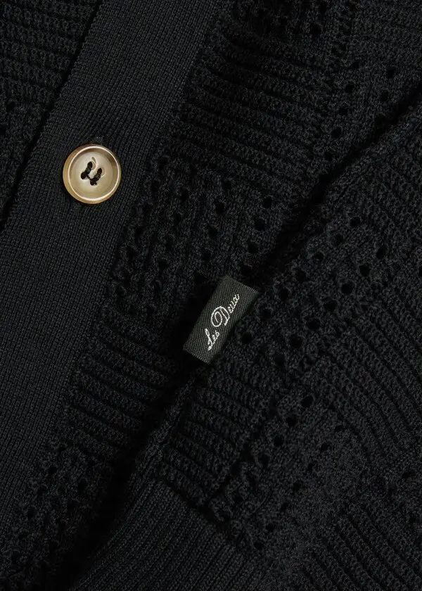 LES DEUX Checked-weave Cotton-knit Shirt