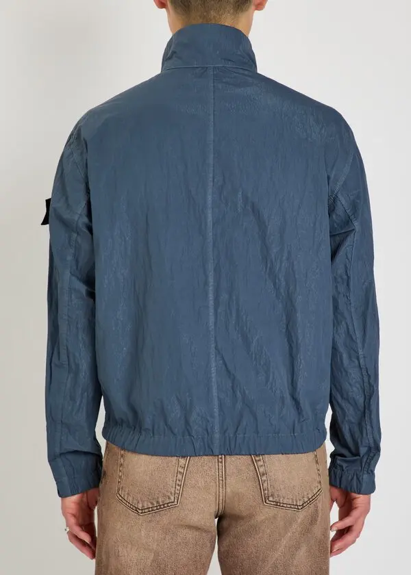 Stone Island Warp Crinkled Nylon Zip-up Jacket