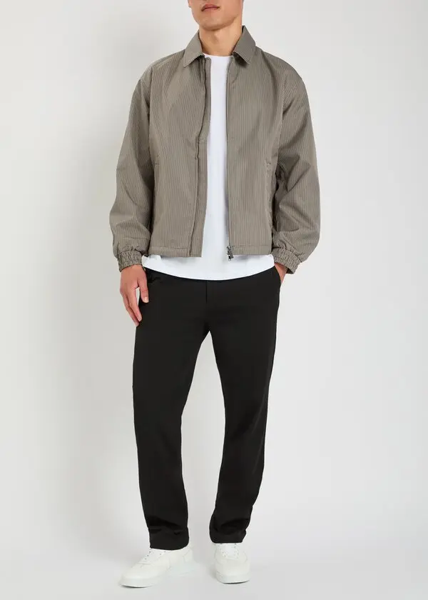 LES DEUX Checked Woven Zip-up Jacket
