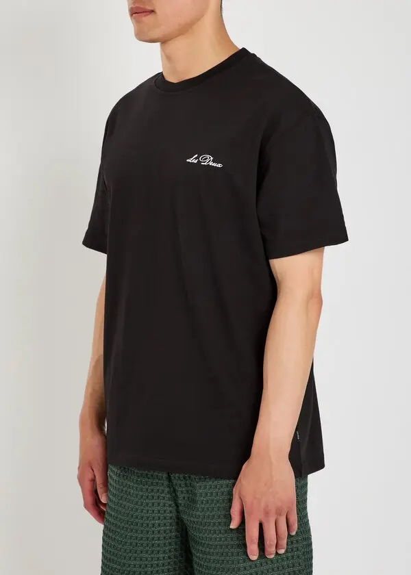 LES DEUX Logo-embroidered Cotton T-shirt