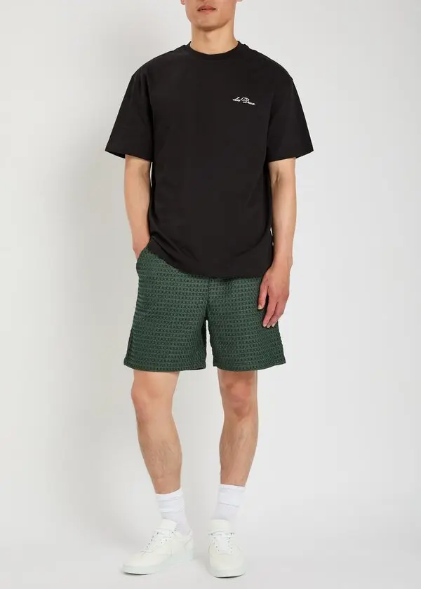 LES DEUX Logo-embroidered Cotton T-shirt