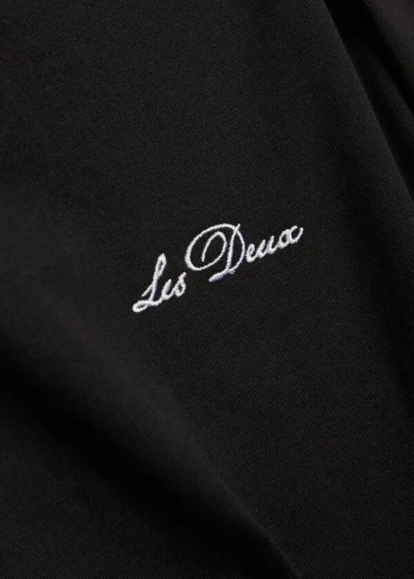 LES DEUX Logo-embroidered Cotton T-shirt