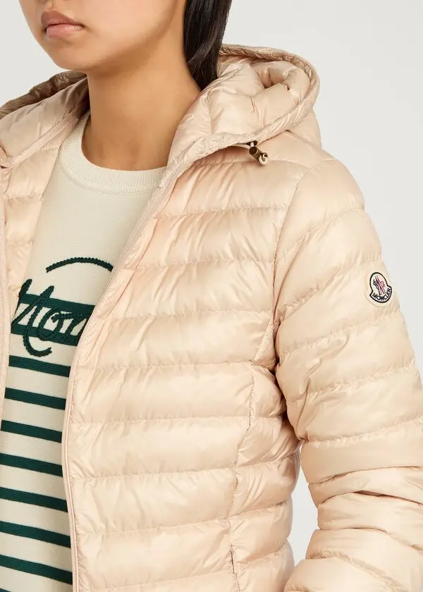 Moncler Padded Hooded Nylon Jacket - Beige