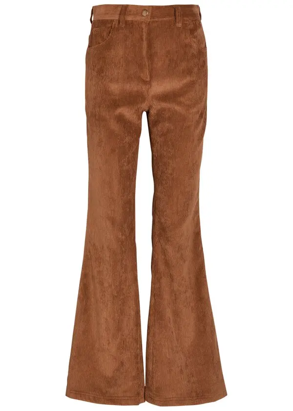 Moncler Flared-leg Corduroy Trousers - Brown