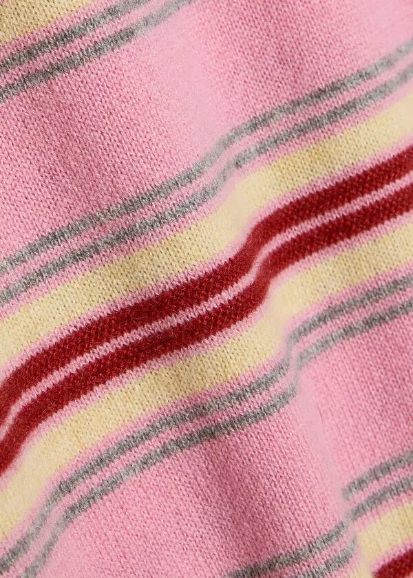 Guest In Residence Collegiate Striped Cashmere Polo Top