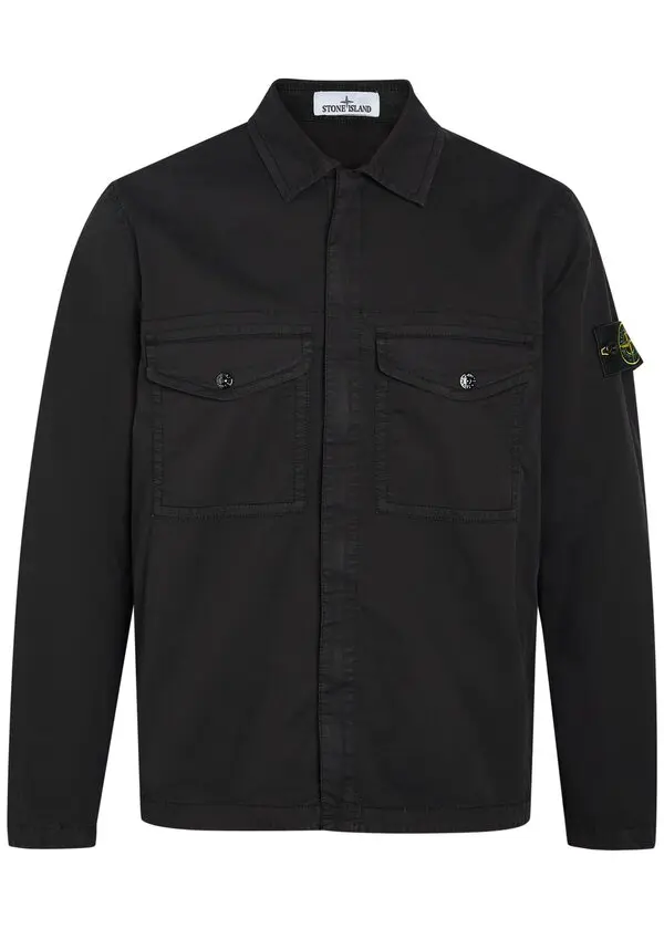 Stone Island Logo-appliquéd Stretch-cotton Overshirt