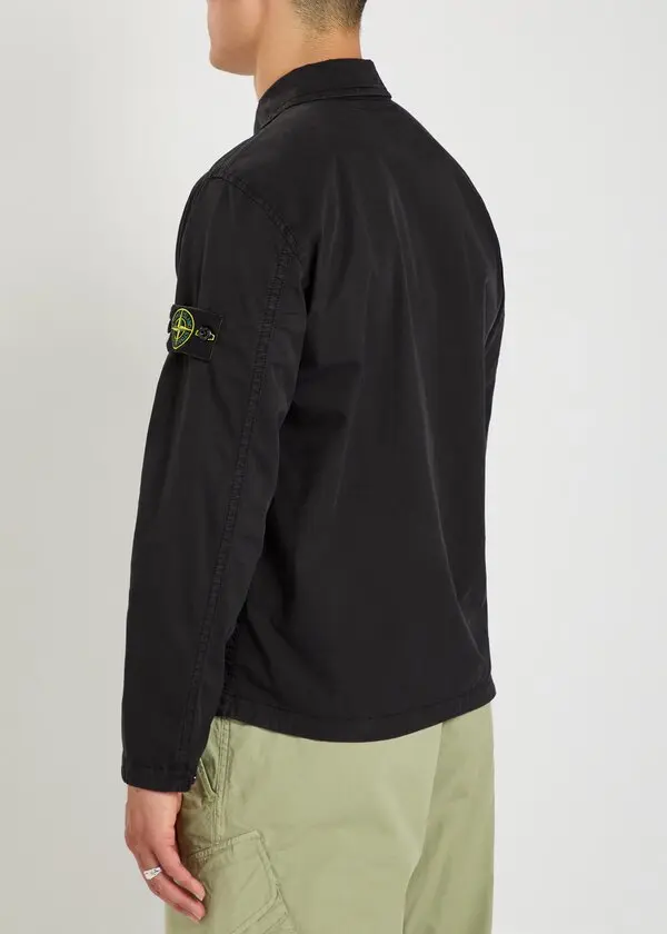 Stone Island Logo-appliquéd Stretch-cotton Overshirt