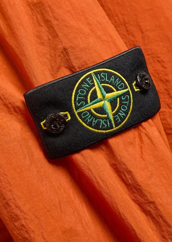 Stone Island Hooded Crinkled Nylon Jacket - Orange