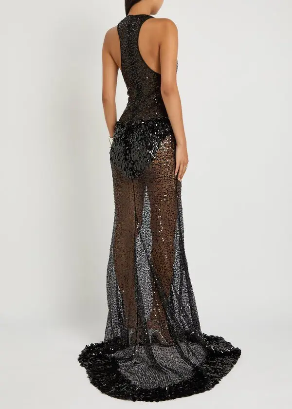 FARDA Sequin-embellished Tulle Gown