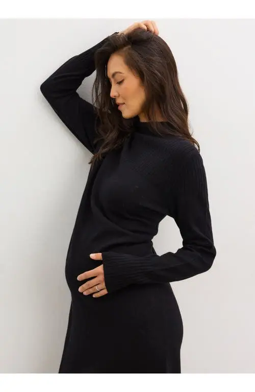 Hatch Collection The Peyton Mockneck Sweater Dress