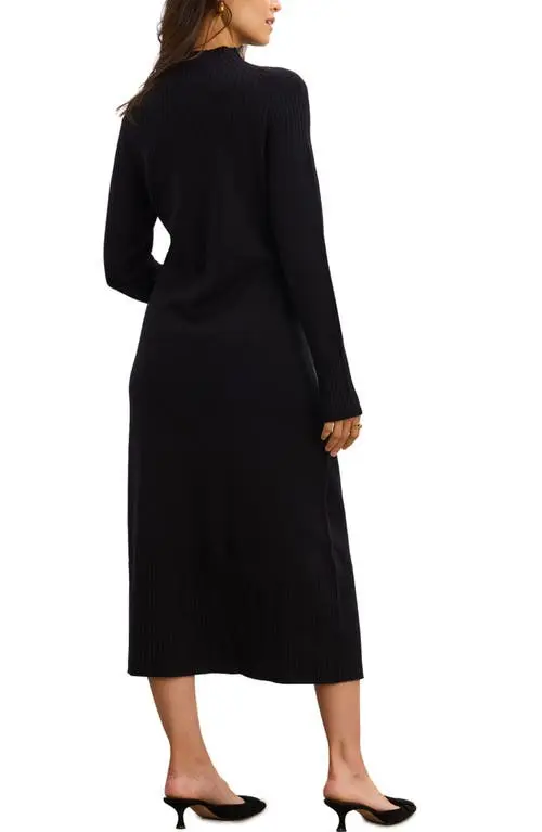 Hatch Collection Peyton Mockneck Sweater Dress In Merino Wool