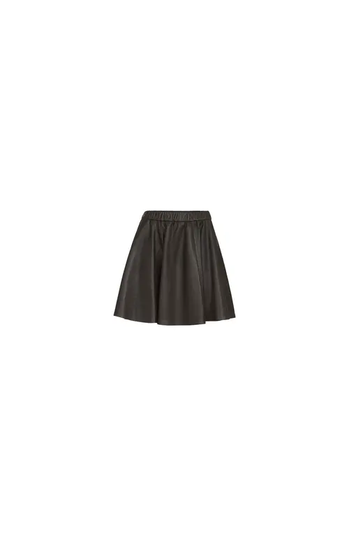 Brunello Cucinelli Polished Nappa Leather Mini Circle Skirt