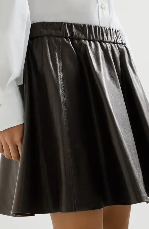 Brunello Cucinelli Polished Nappa Leather Mini Circle Skirt